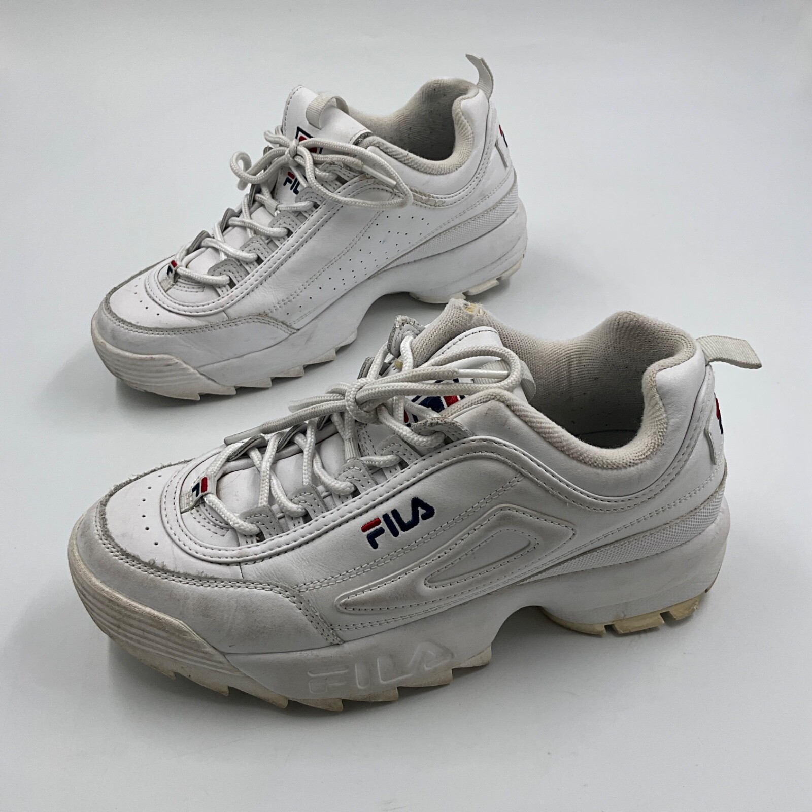 FILA Disruptor Tennis Shoes - White Lace Up Platform … - Gem