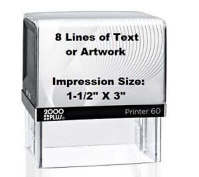 2000 + COLOP Printer 60 - Self-Inking Stamp - 8 Lines of Text - Size 1 ...