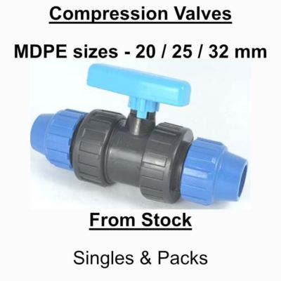Compression MDPE Valves 20mm 25mm 32mm For MDPE pipe | eBay UK