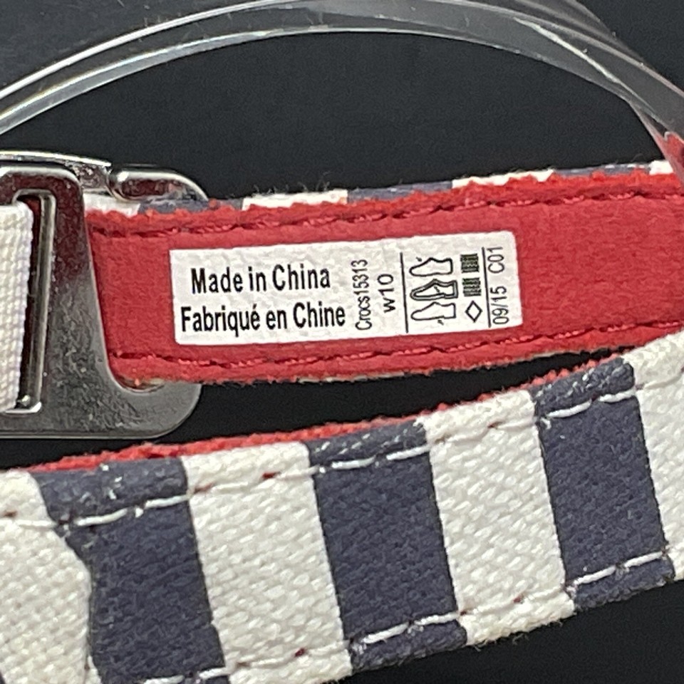 Crocs Sandals Women’s 10 Leigh Graphic Wedge Ankle Strap Buckle Pump ...