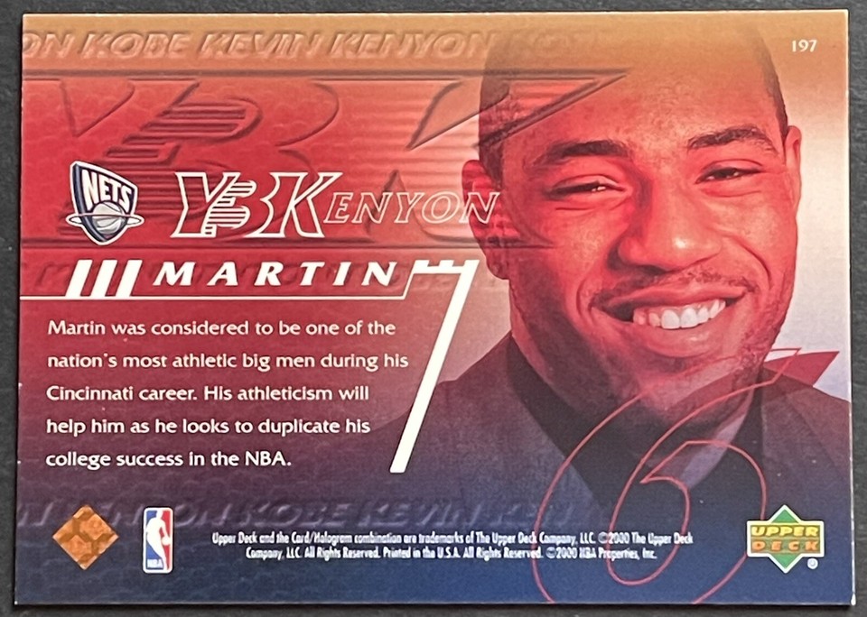 2000-01 Upper Deck New Jersey Nets Basketball Card #197 Kenyon Martin ...