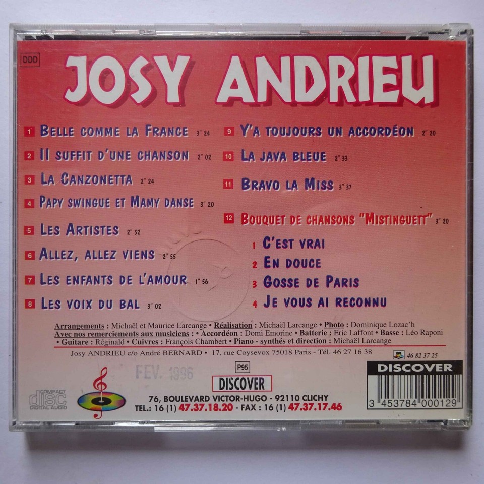 JOSY ANDRIEU : BELLE COMME LA FRANCE ♦ CD ALBUM ♦ | eBay