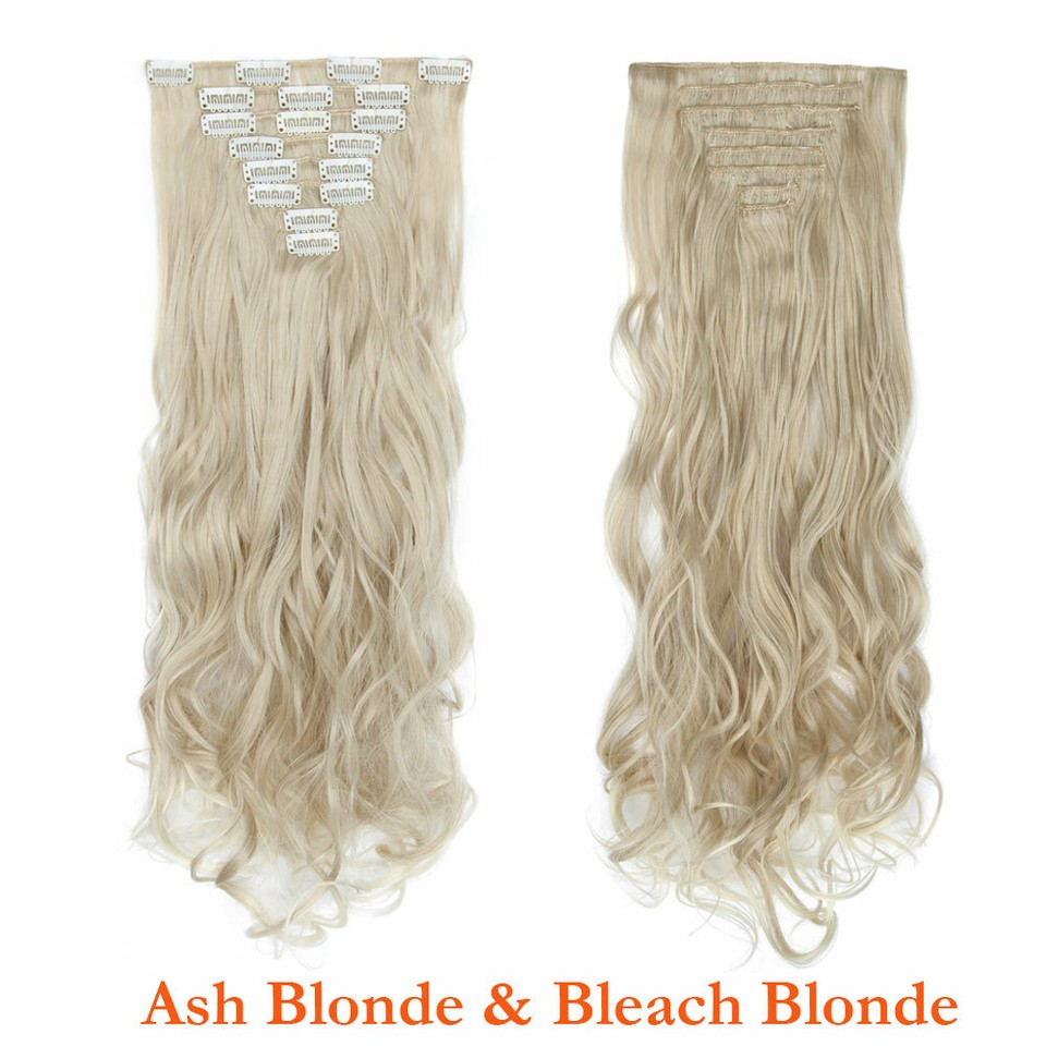 100% Natural 8Pcs Clip In Hair Extensions Full Head As Human Real Long ...