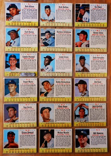 1963 POST BASEBALL NEAR SET 199 of 200 CARDS IN GOOD CONDITION NO JELLO ...