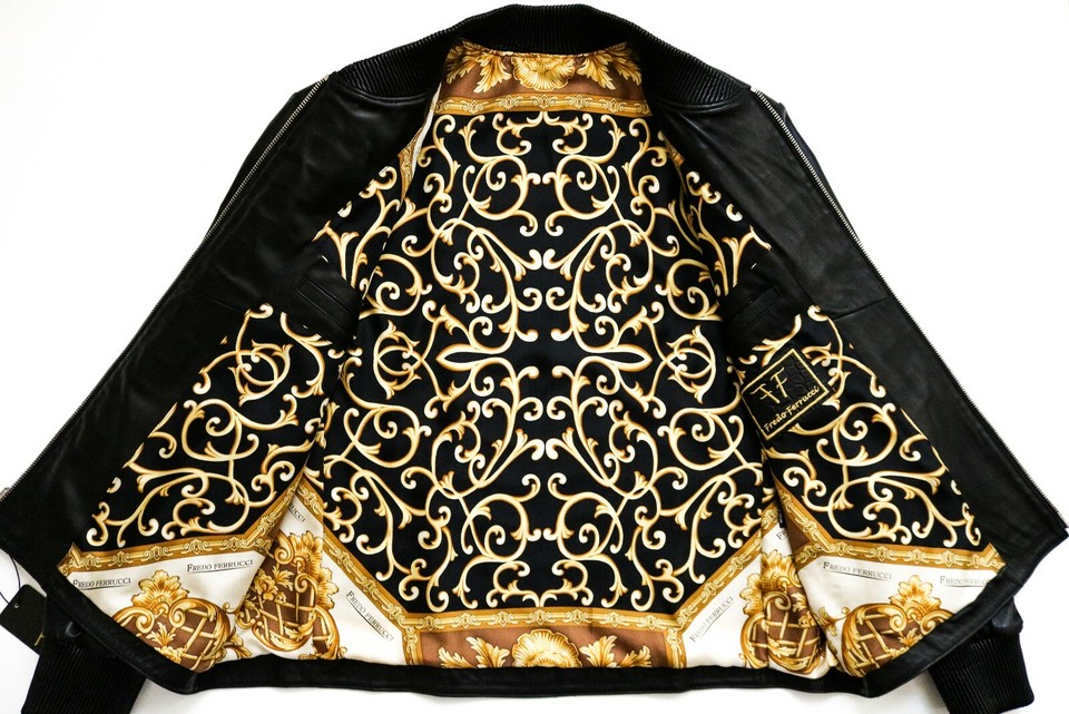 $36795 FREDO FERRUCCI Crocodile Alligator Leather Bomber Jacket Size 58 ...