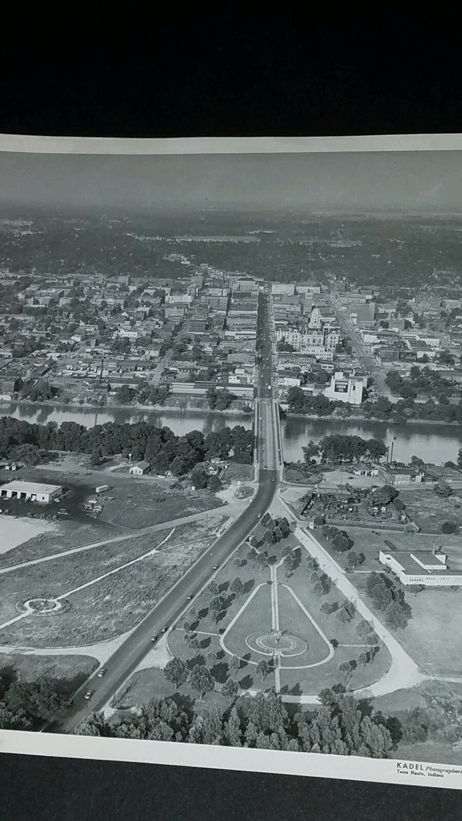 ORIGINAL Aerial Photo by Bob Kadel of Terre Haute IN from the west ...