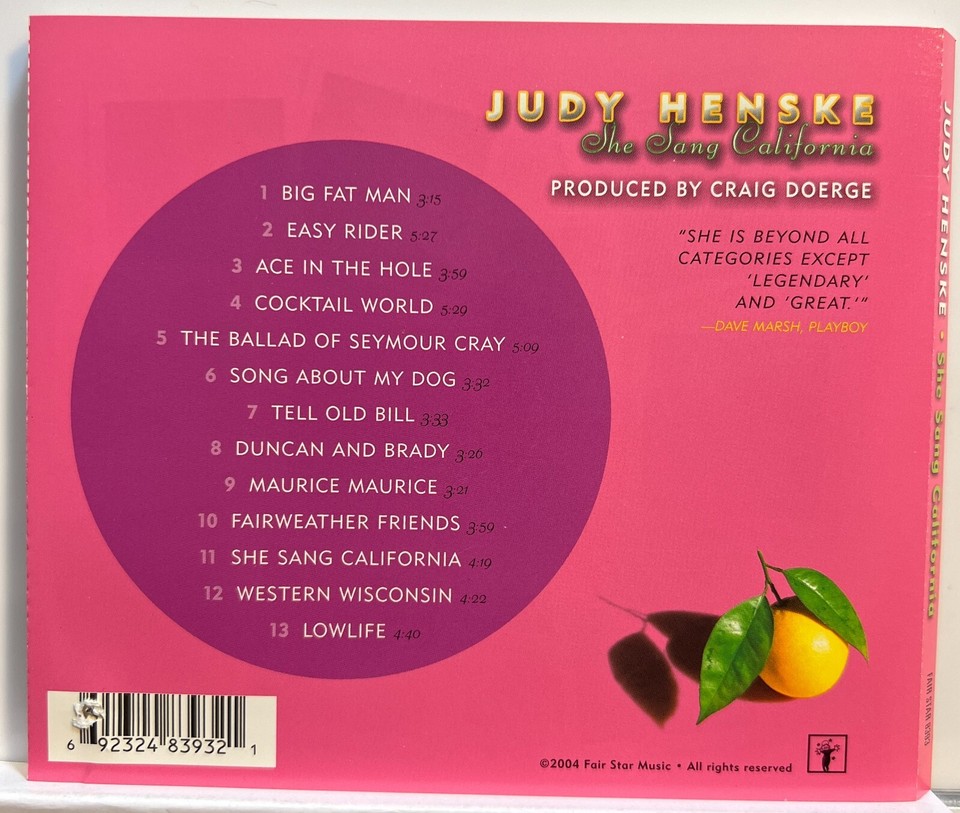 Judy Henske : She Sang California (CD 2005 Fair Star Music) *Rare ...