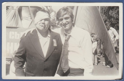 Handsome Guys Smoking on Parade, Bandaged Eye Soviet Vintage Photo USSR ...