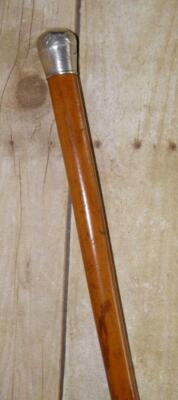 Edwardian Malacca Walking Stick / Cane - Hallmarked Silver Domed Pommel ...