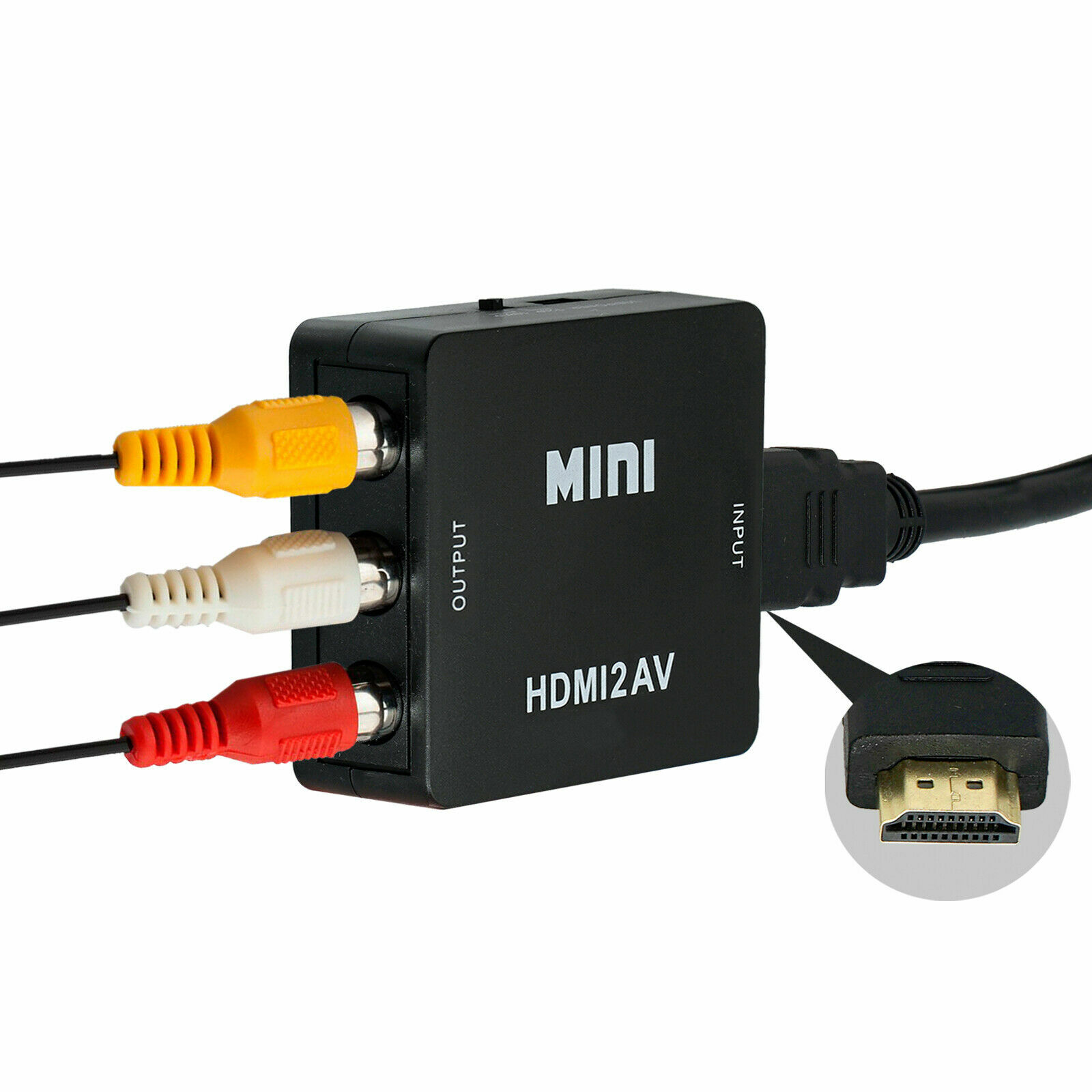HDMI to AV Converter Output Digital to RCA Analog Audio/Video Input ...