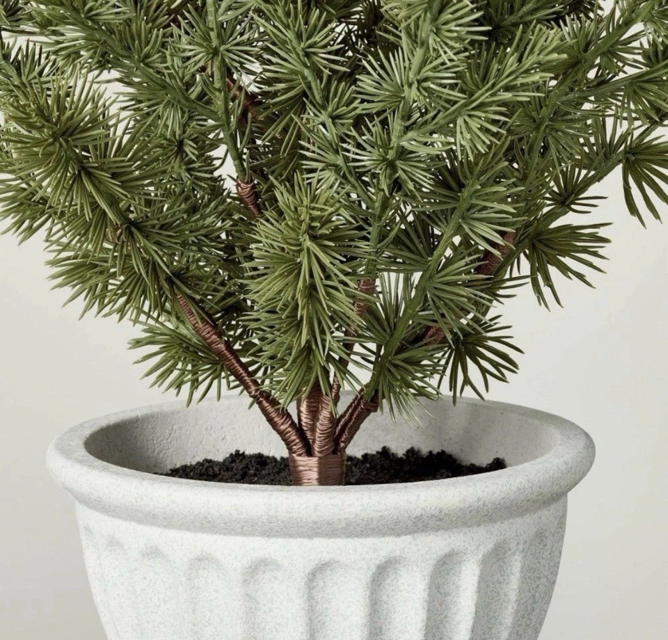 Hearth & Hand 2.5' Faux Holiday Spruce Christmas Tree Fluted Pot SHIP ...