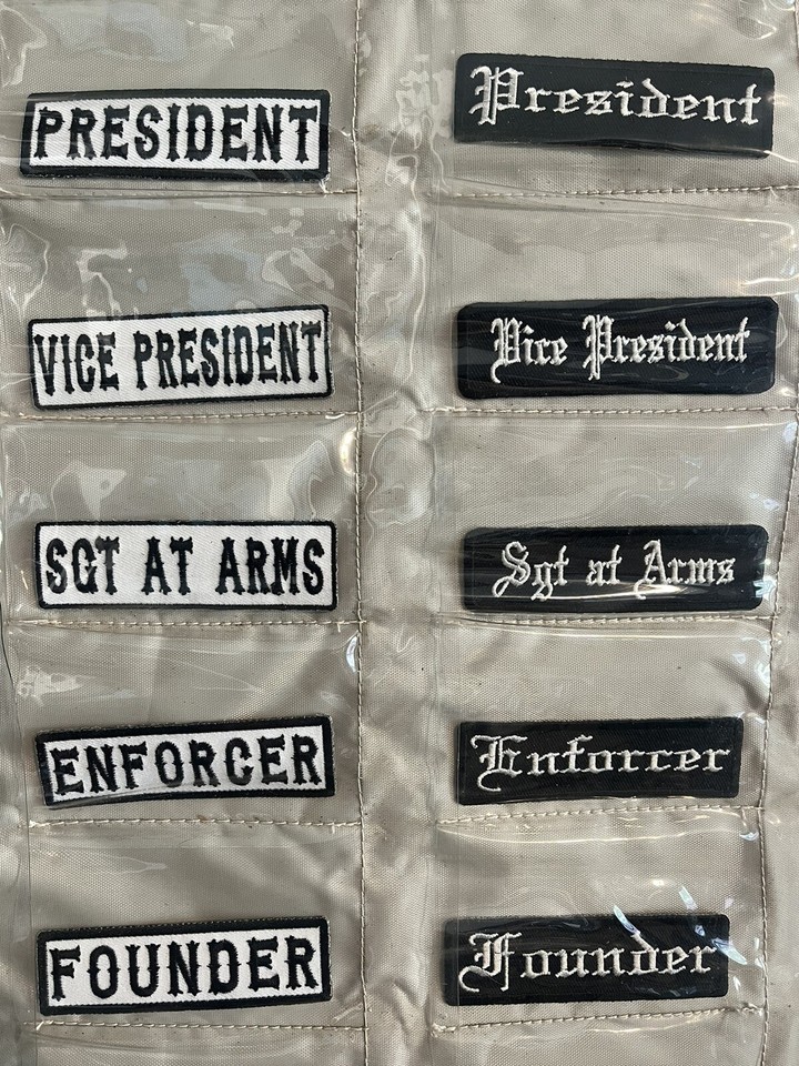 YOU PICK STYLE High Quality Motorcycle Club Rank Iron On Patches Biker ...