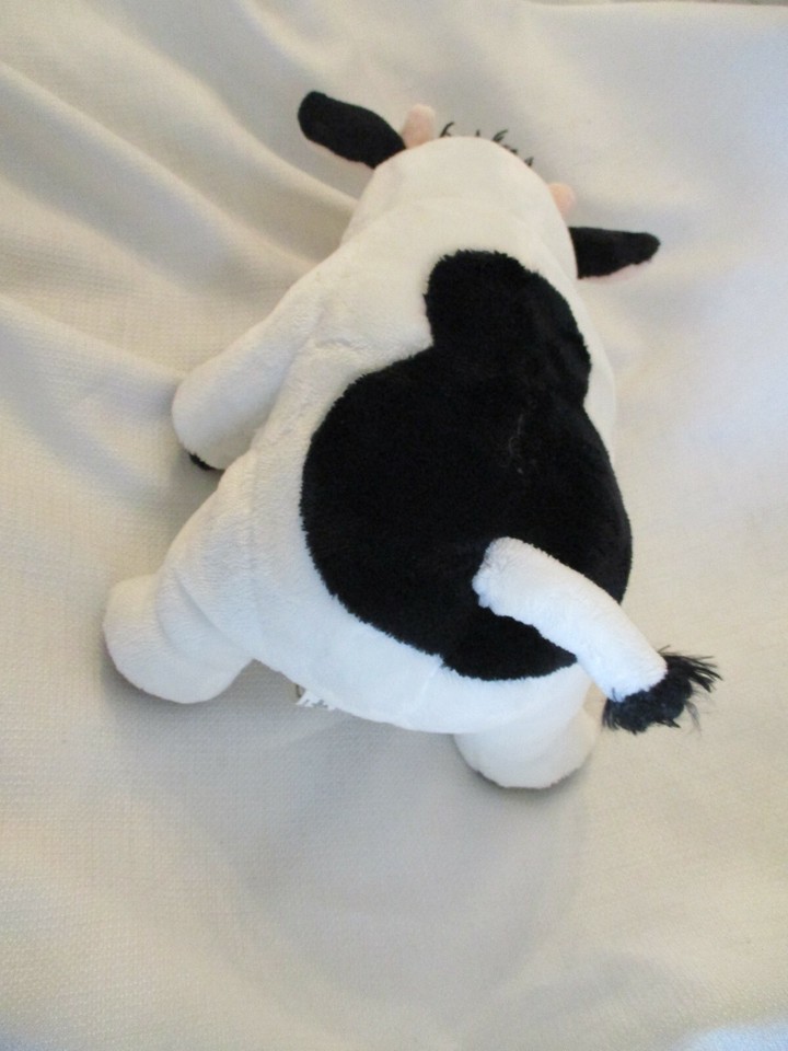 Toy Factory plush moo tag black white cow stuffed animal 11" | eBay