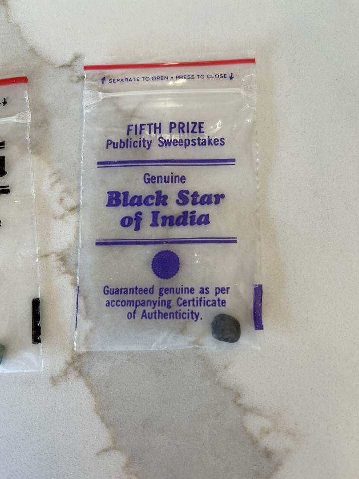Vintage Lot (3) Emerald + Sweepstakes Fifth Prize Black Star of India ...