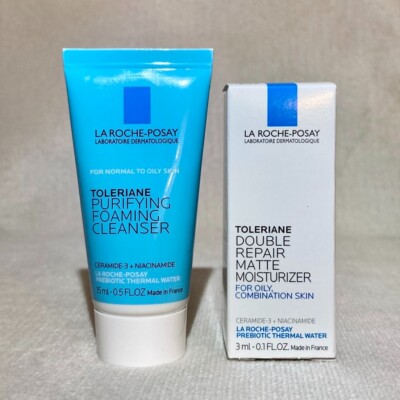 2pc La Roche-Posay SAMPLE Set: Toleriane Cleanser + Double Repair ...