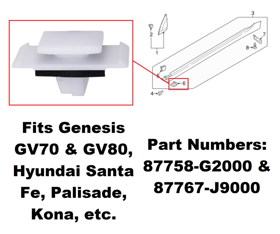 10 NEW ROCKER MOULDING CLIPS! FOR HYUNDAI PALISADE SONATA KIA K5 ...