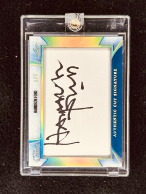 Harrison Ford autograph signed 2018 Leaf Pearl Cut Signature card 1/2 ...