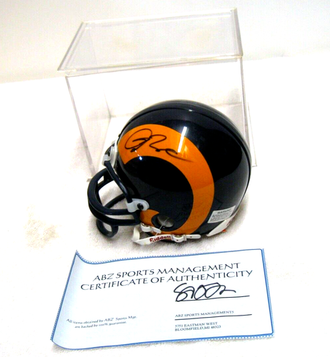RIDDELL MINI HELMET IN CASE W/ CEO JAMES ROE AUTOGRAPH RAMS FOOTBALL ...