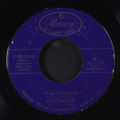 EDDY HOWARD: to each his own / it's no sin MERCURY 7" Single 45 RPM | eBay