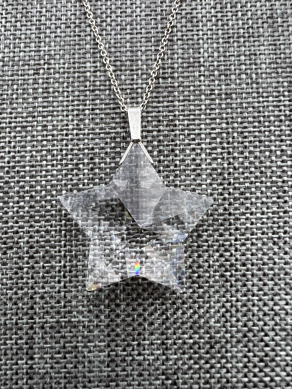 Vintage Tiffany & Co Crystal Star Pendant on 18.10” S… - Gem