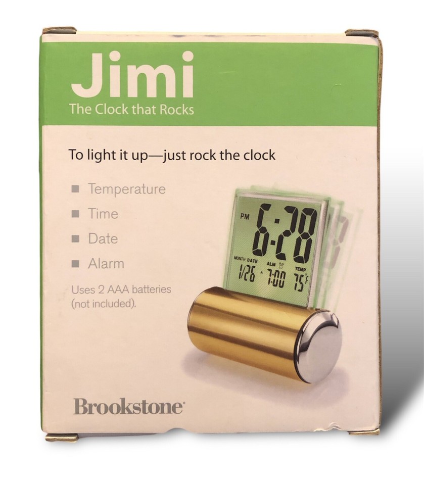 Brookstone Jimi The Clock That Rocks Lighted Motion Alarm Temperature ...