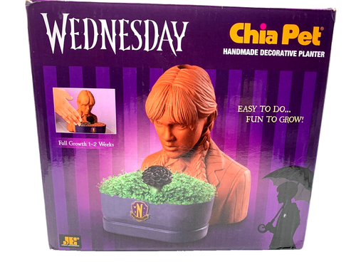 Chia Pet Wednesday Addams w/Seed Pack, Decorative Pottery Planter FREE ...