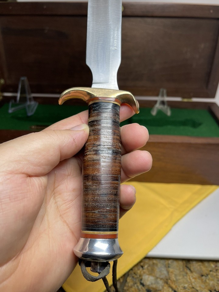 RANDALL Springfield model 1 FIGHTING KNIFE 1943-1944 Leather handle ...