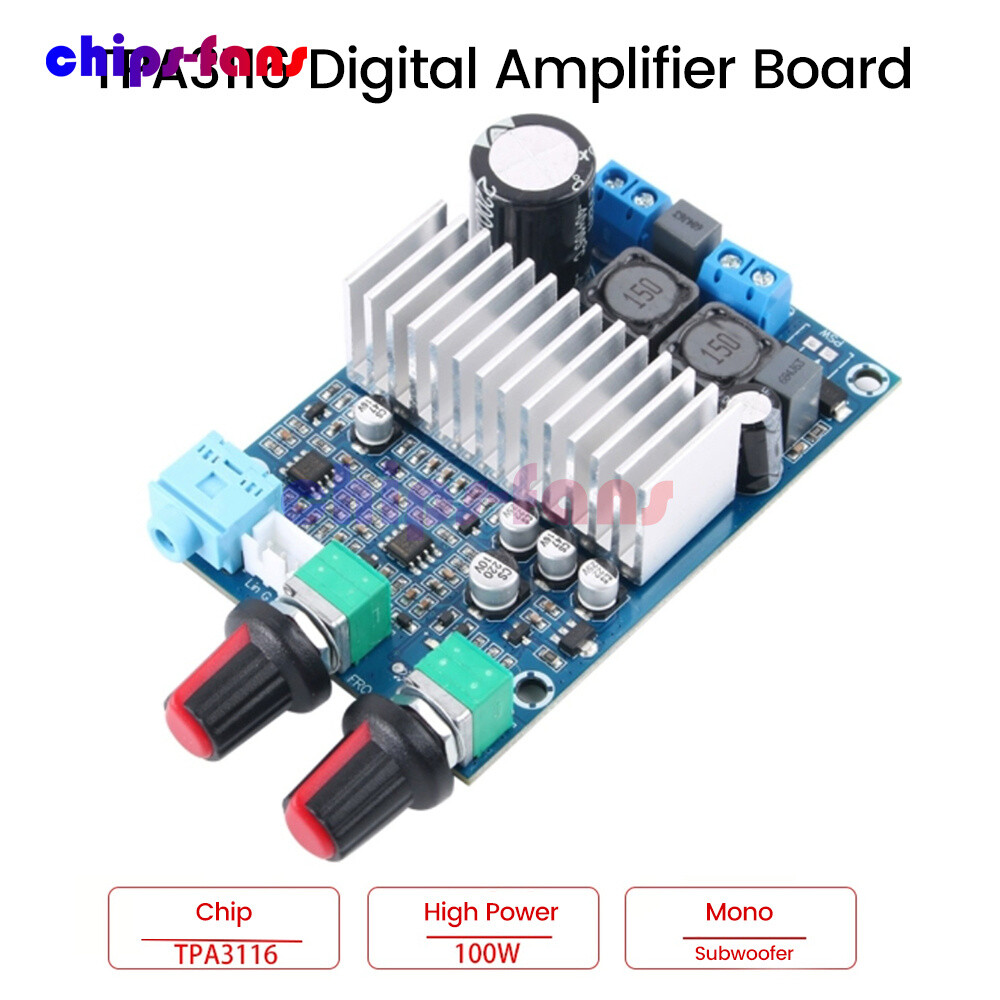 Tpa3116d2 100w Digital Subwoofer Power Amplifier Board Dc12v 24v