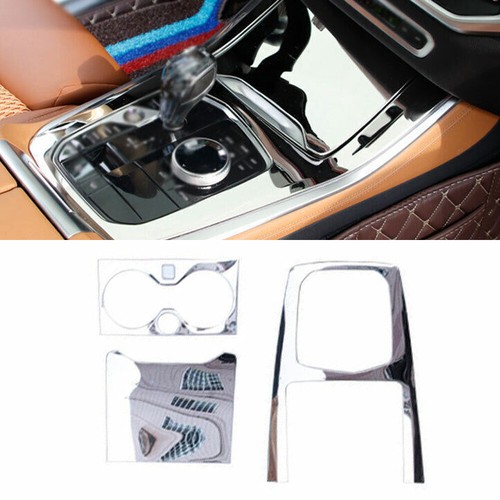 For BMW X5 G05 2019-2021 Silver Titanium Console Gear Shift Water Cup ...