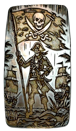 10 ozt 999 Fine Silver Art Bar- PIRATES CREED - ADAMO TECHNE - Limited ...