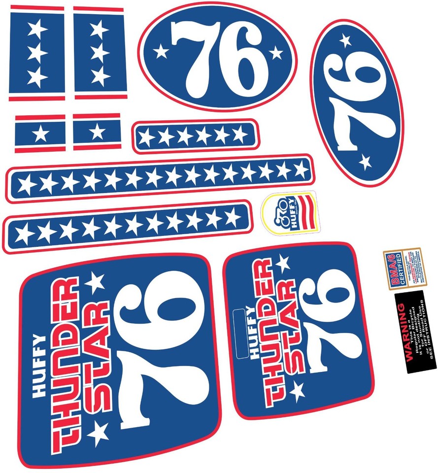 Vintage 1970s Huffy Thunder Star 76 BMX Bicycle Decals Only, AMF | eBay