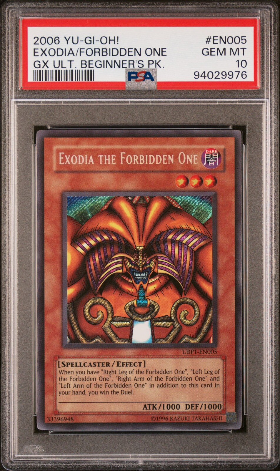 YuGiOh 2006 GX Ultimate Beginner’s Pack UBP1 Exodia PSA 10,9,9,9,8 POP ...