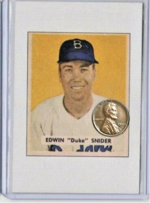 1949 BOWMAN DUKE SNIDER ROOKIE (1989 Reprint Card) with a 1949 Wheat ...