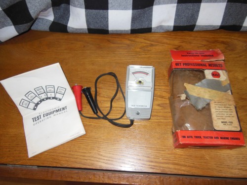 VINTAGE RAC Tachometer Tester Model #555 RPM 4- 6-8 Cylinder/w original ...