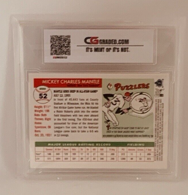 Graded Mickey Mantle 2008 Topps Story Insert NY Yankees #MMS52 CG 10 ...
