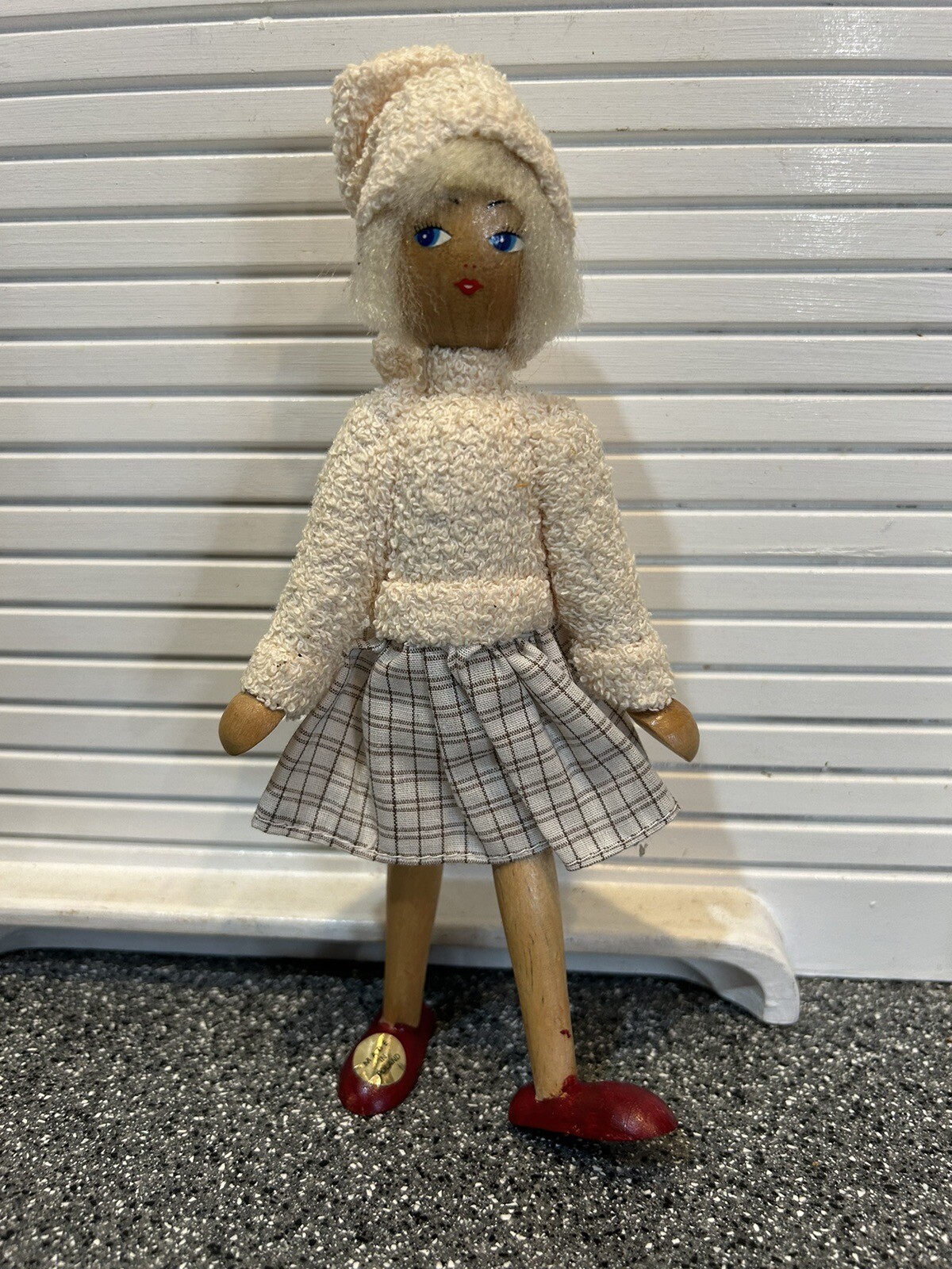 Vintage Traditional Polish Wooden Wood Peg Doll 7.5" Made in Poland ...