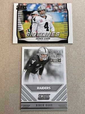 2-card DEREK CARR 2016 Score lot - Sidelines & Signal Callers (Raiders ...