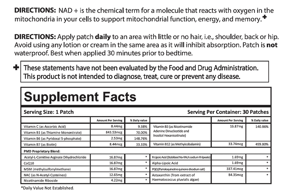 PatchMD NAD + Total Recovery - Topical Patch (30 Day Supply) - EXP 2026 - New | eBay