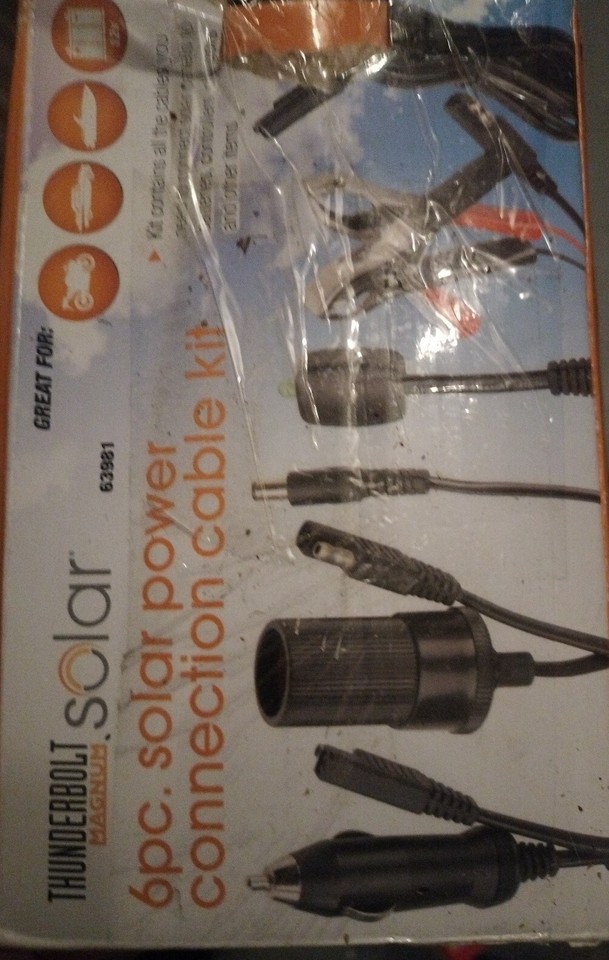 THUNDERBOLT MAGNUM 6PC SOLAR PANEL POWER CONNECTION CABLE KIT 12 VOLT ...