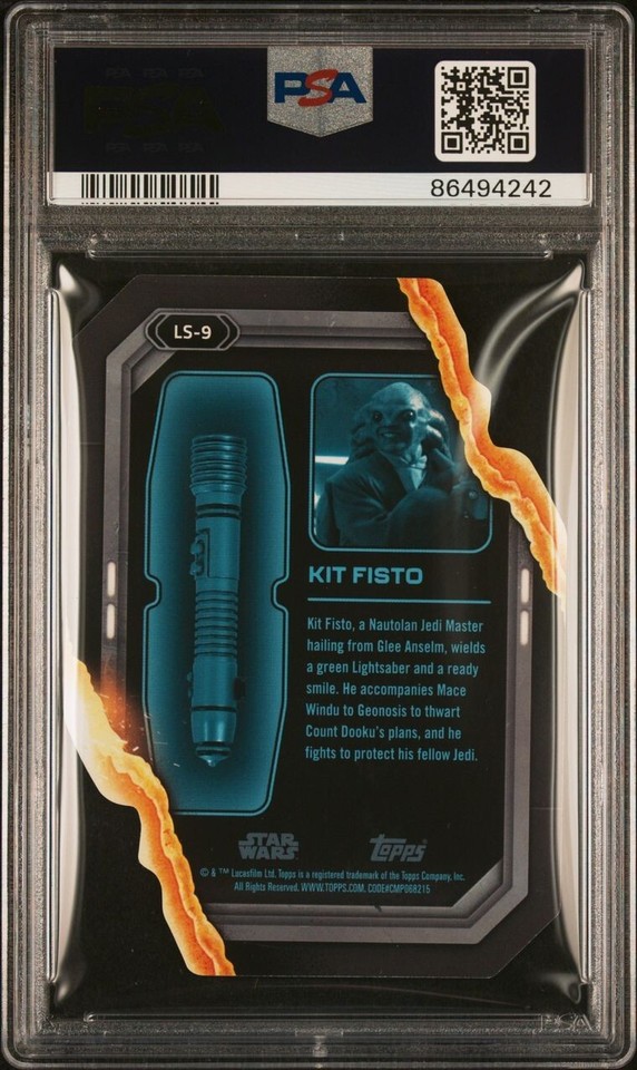 2023 Topps Star Wars Kit Fisto Lightsaber Die-Cut Card #LS9 PSA GEM MT ...