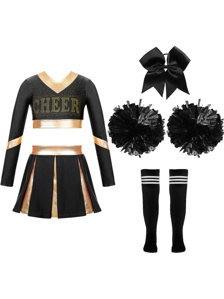 Girls Cheer Leader Costume Outfit Set Cheerleading Uniform for ...