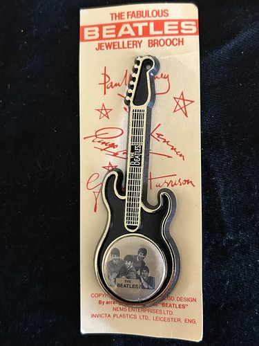 1964 The Beatles Guitar Pin on Card - Nems Enterprises LTD | eBay
