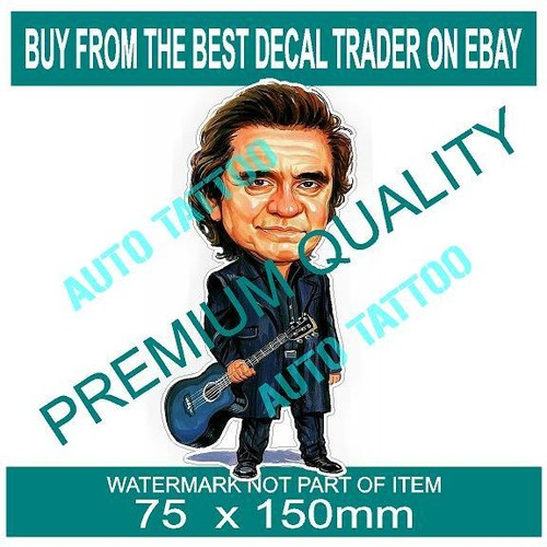 JOHNNY CASH DECAL STICKER CARICATURE FUNNY NOVELTY DECAL STICKERS DRIFT ...