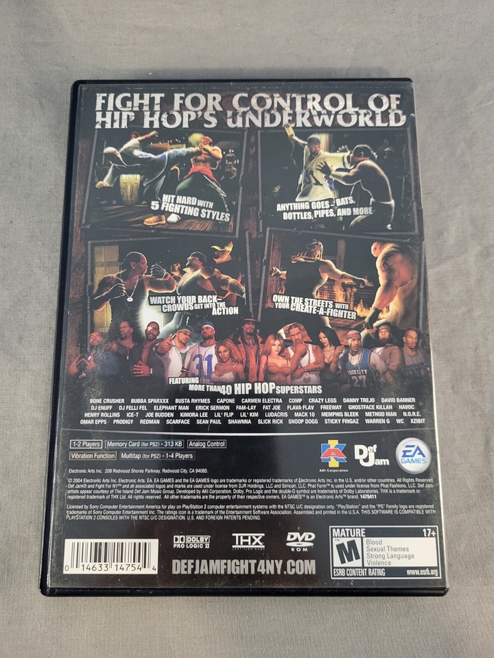 Def Jam: Fight for NY, PS2, Box Art & Case Only, Authentic! | eBay