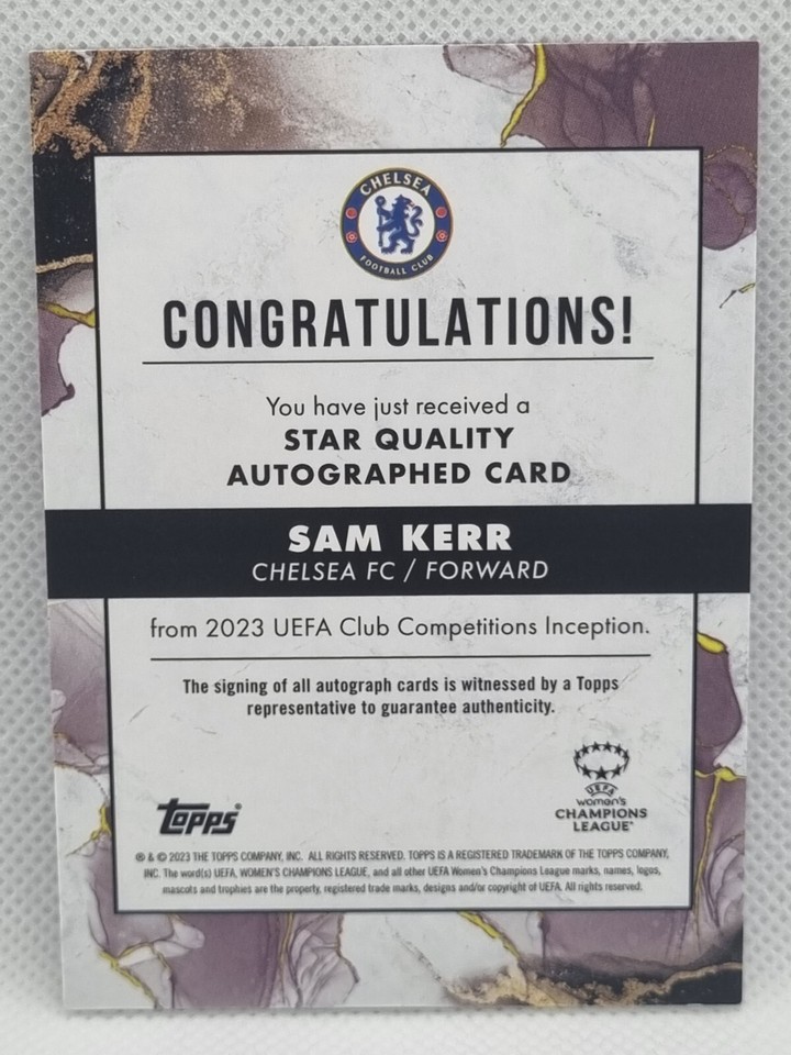 Sam Kerr Australia Matildas Chelsea 2023 Topps Inception Purple ...