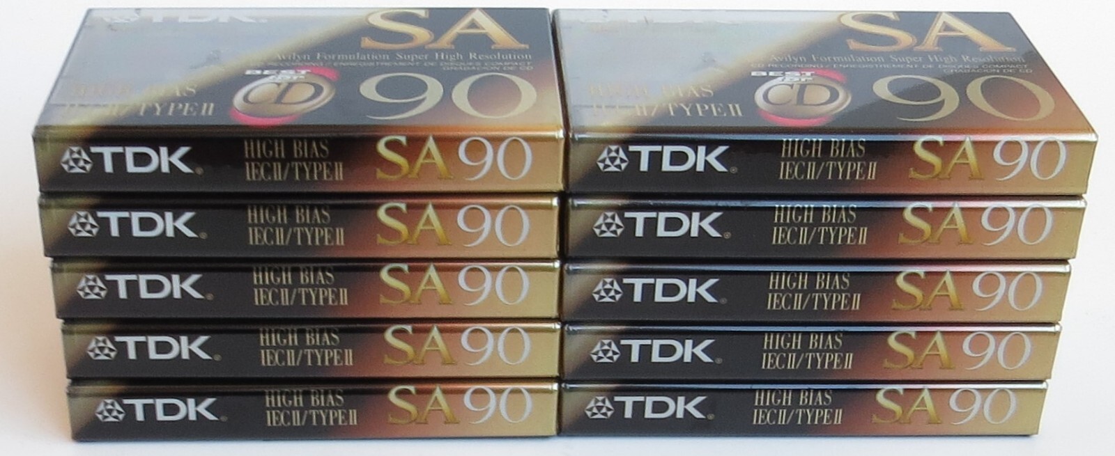 TDK SA-90 Audio Cassette Tape 90 Minute High Bias Type II Lot of 10 NEW SEALED | eBay