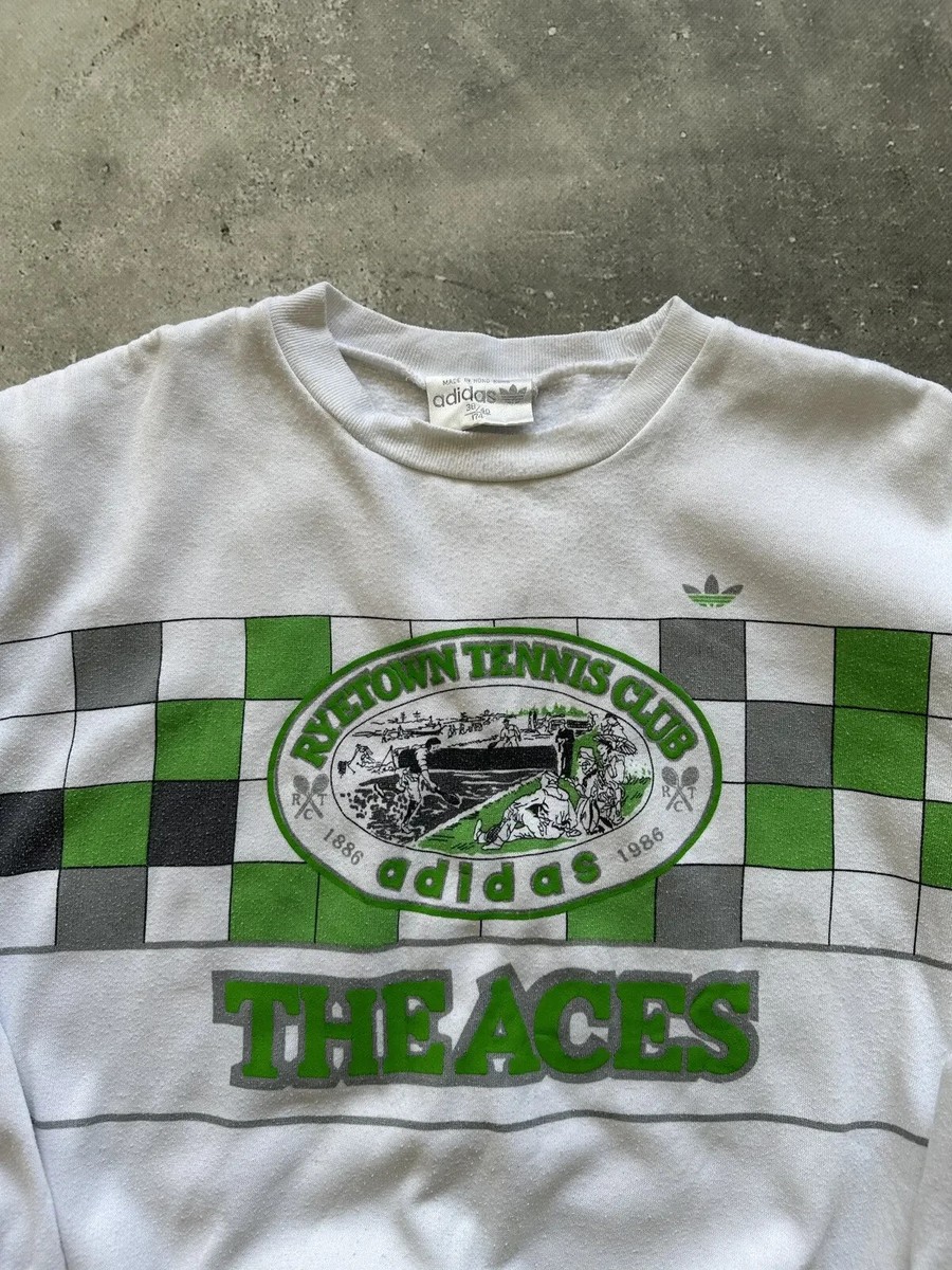 VINTAGE 1986 ADIDAS THE ACES RYETOWN TENNIS CLUB SWEATSHIRT VINTAGE 1986 ADIDAS THE ACES RYETOWN TENNIS CLUB SWEATSHIRT