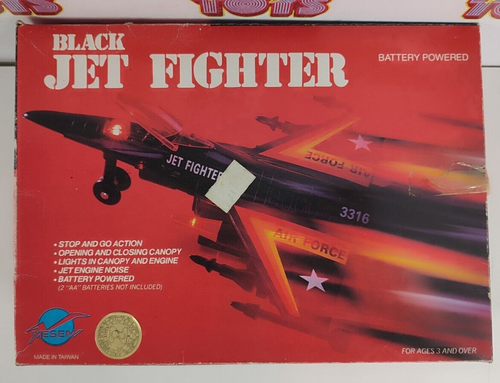 Black Jet Fighter Battery Operated F14 Airplane Tested Works | eBay