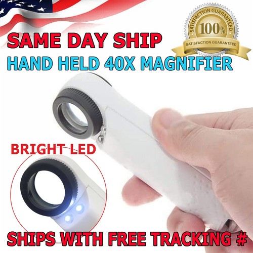 40X Magnifying Magnifier Glass Jeweler Eye Jewelry Loupe Loop With 2 ...