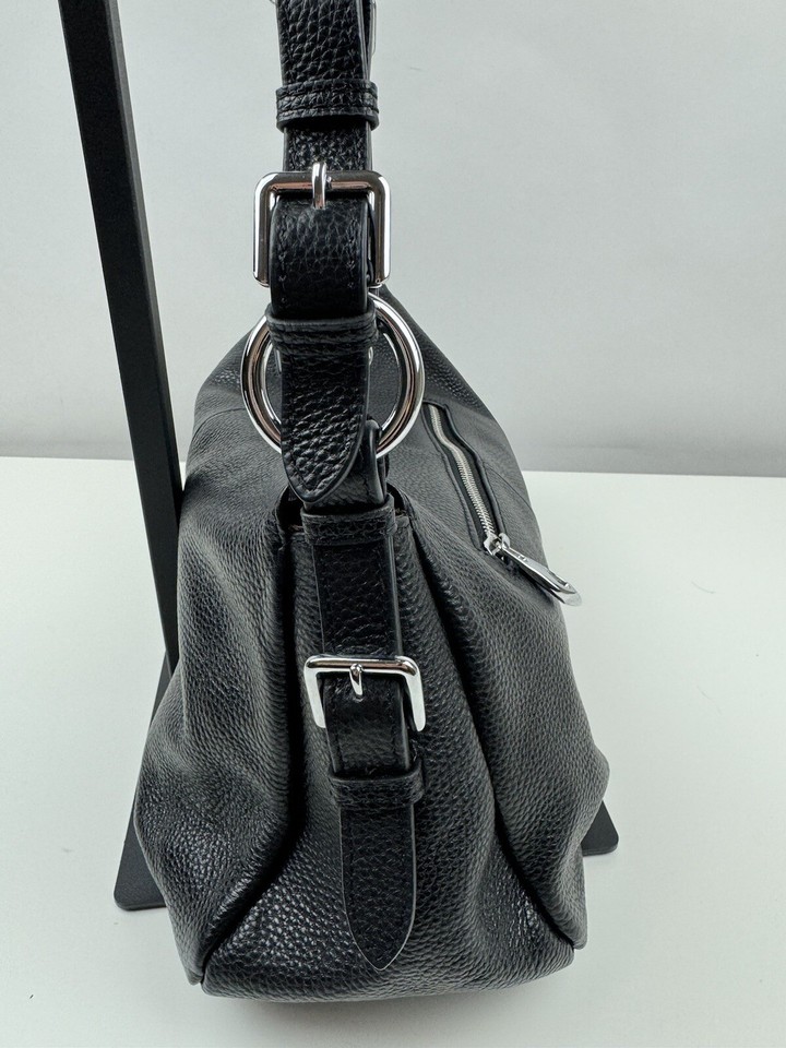 Heshe Black Pebble Leather Shoulder Bag/Purse | eBay